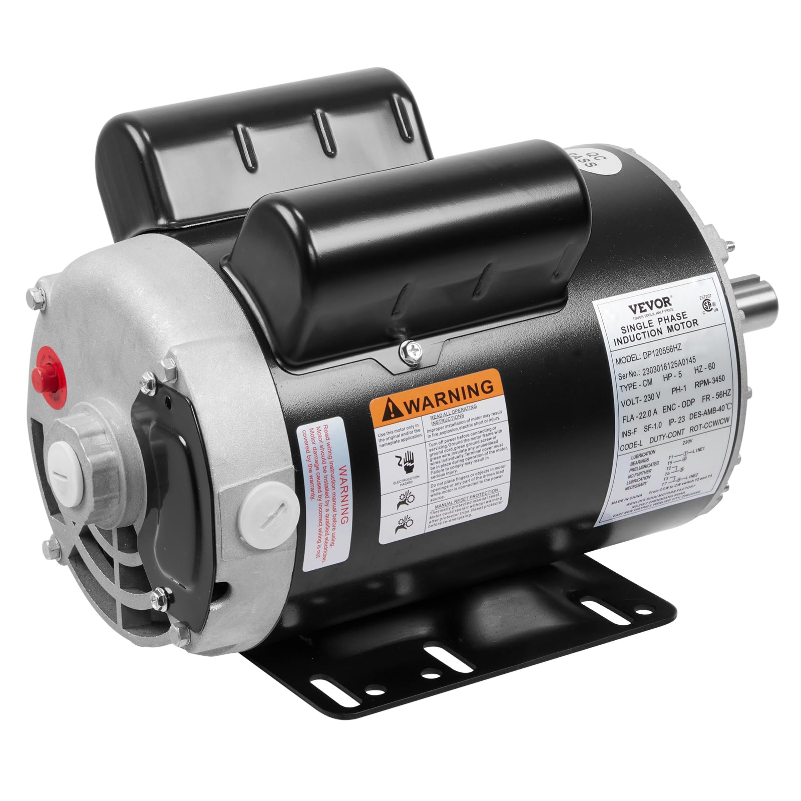 Mua 5HP Air Compressor Motor, 3450RPM Electric Motor, 230V 22 Amps, 7/8 ...