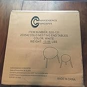 Amazon.com: Convenience Concepts Oslo Java Nesting End Tables, Java: Kitchen & Dining