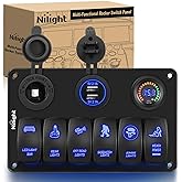 Amazon.com: Nilight 6 Gang Rocker Switch Box 12V SPST ON Off PD Type C ...