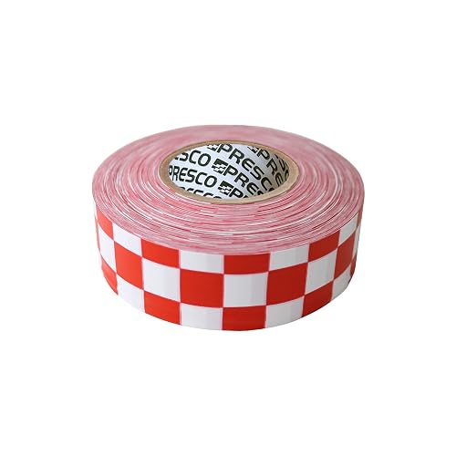 [NO ADHESIVE] Presco Checkerboard Patterned Roll Flagging Tape: 1-3/16 ...