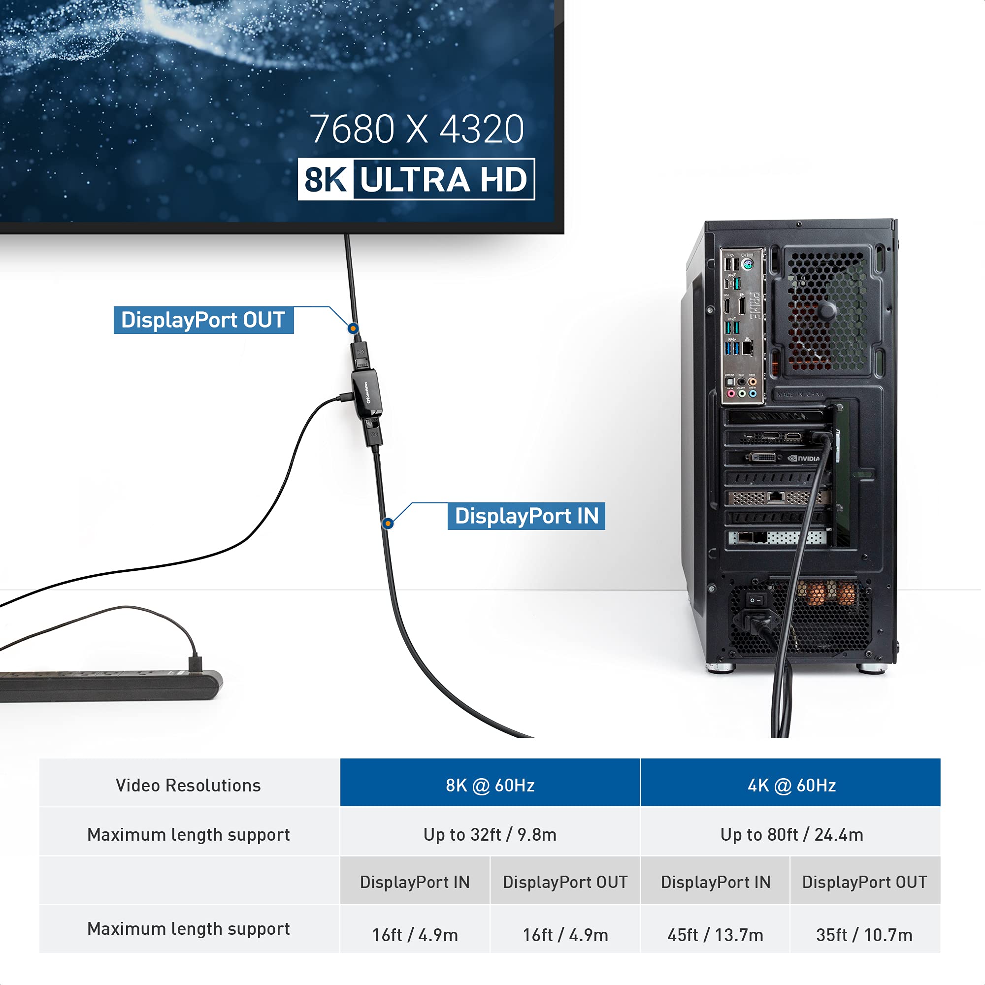 Mua Cable Matters Active DisplayPort Repeater, Support 4K@240Hz up to ...