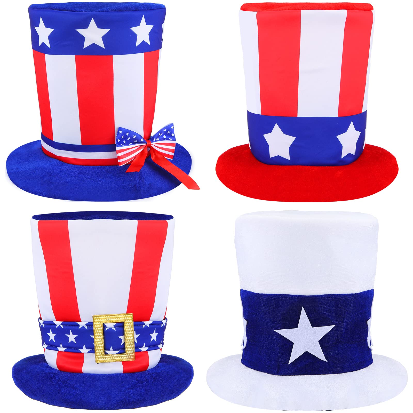 American Flag Top Hat 4th of July Party Accessory Red White and Blue ...