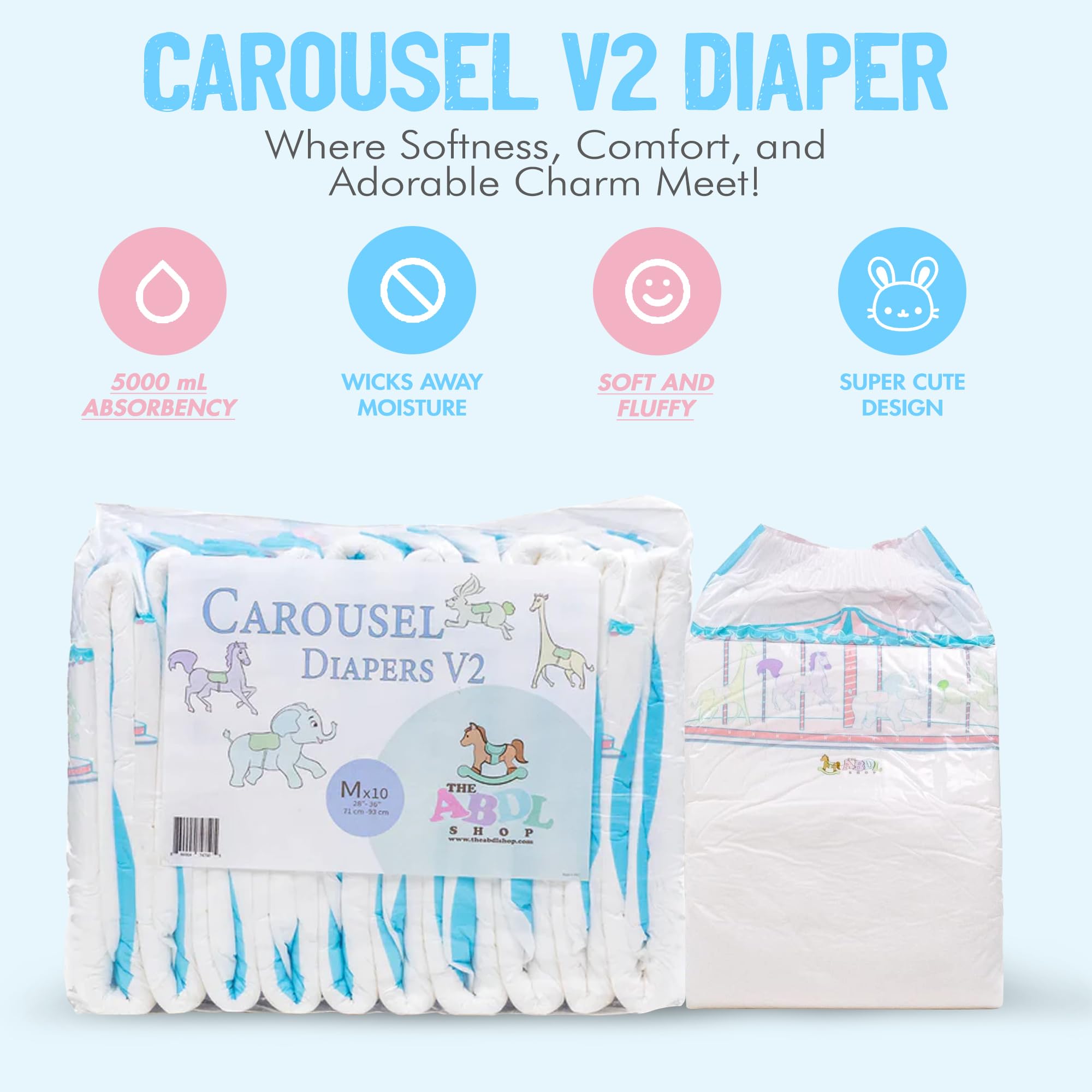 Carousel Diapers V2 - Adult Diapers For Men And Women, Day And Night ...