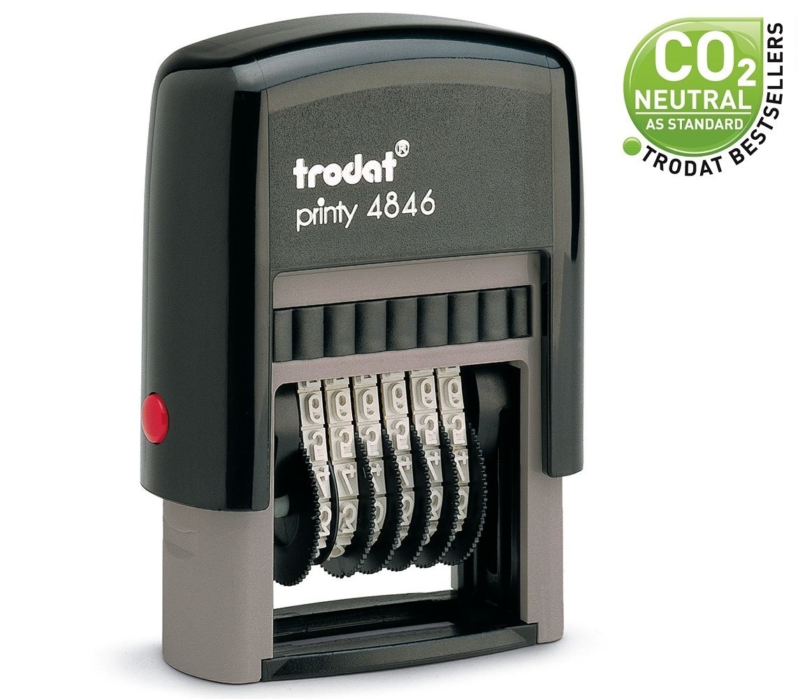 Timbri e materiali per timbri Trodat Printy-Timbro numeratore autoinchiostrante Cancelleria e ...