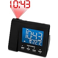 Amazon.com: Magnasonic Projection Alarm Clock with AM/FM Radio, Battery ...