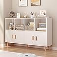 Amazon.com: OSCHF Cubby Shelf Bookcase with Doors - Wooden 8 Cube Floor ...