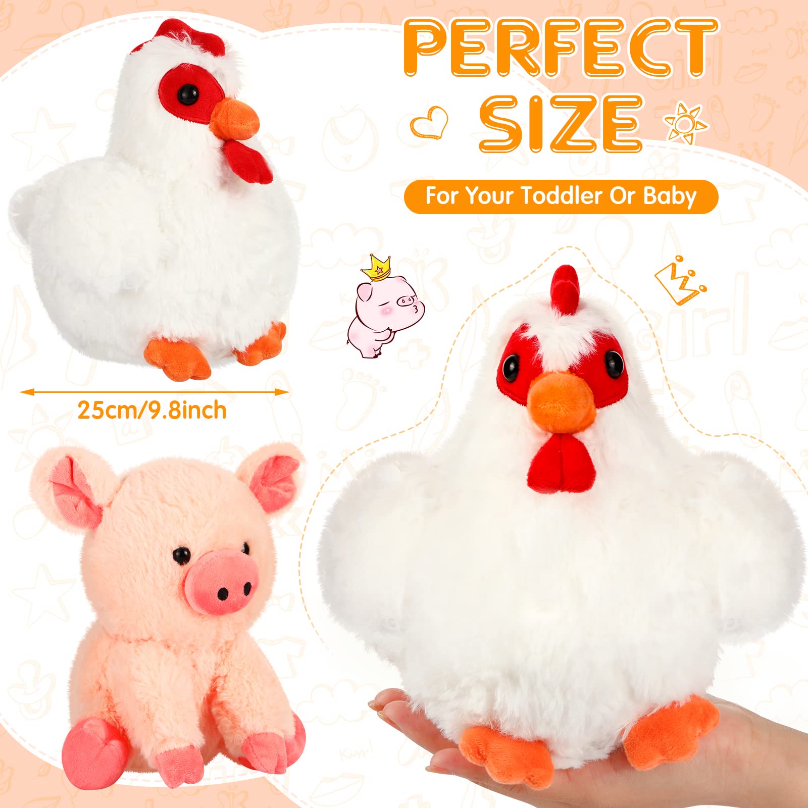 Mua 5 Pack Farm Plush Animals Set 10 Inches Plush Farm Stuffed Animals ...