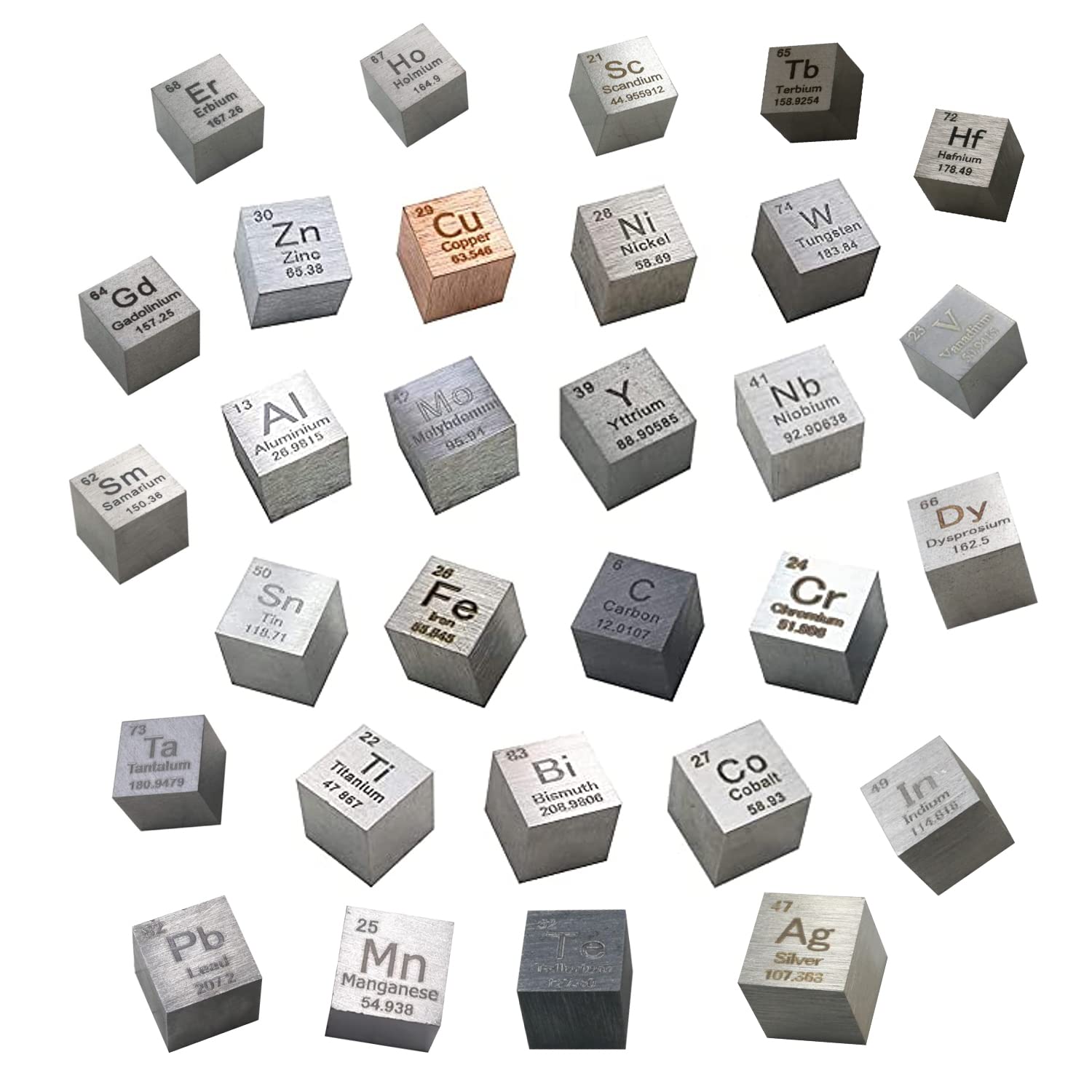 Mua Set of 30 Metallic Element Cubes - 10mm Density Cube Set for ...