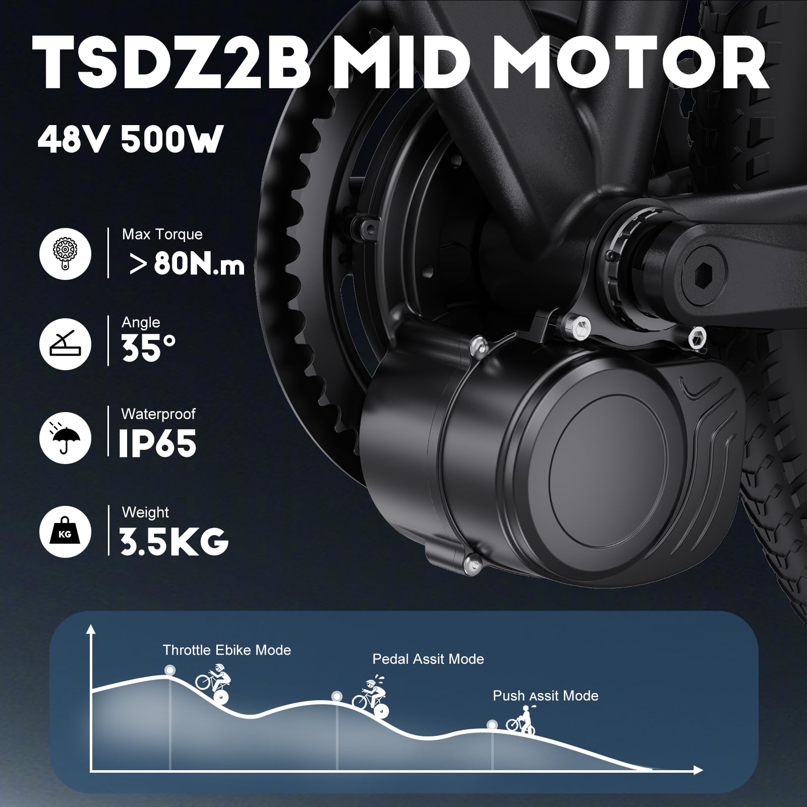 Mua Varstrom Tong-Sheng TSDZ2B Mid Motor : 2024 New 48V 500W Mid Drive Kit - Optional Display ...