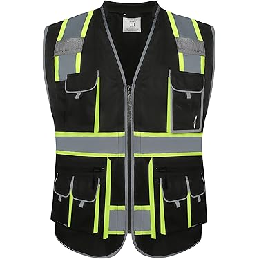 Black Construction Safety Vest
