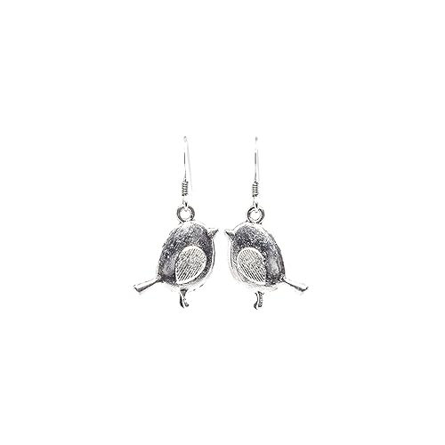 Robin earrings - sterling silver ear wires - remembrance gifts - bird ...