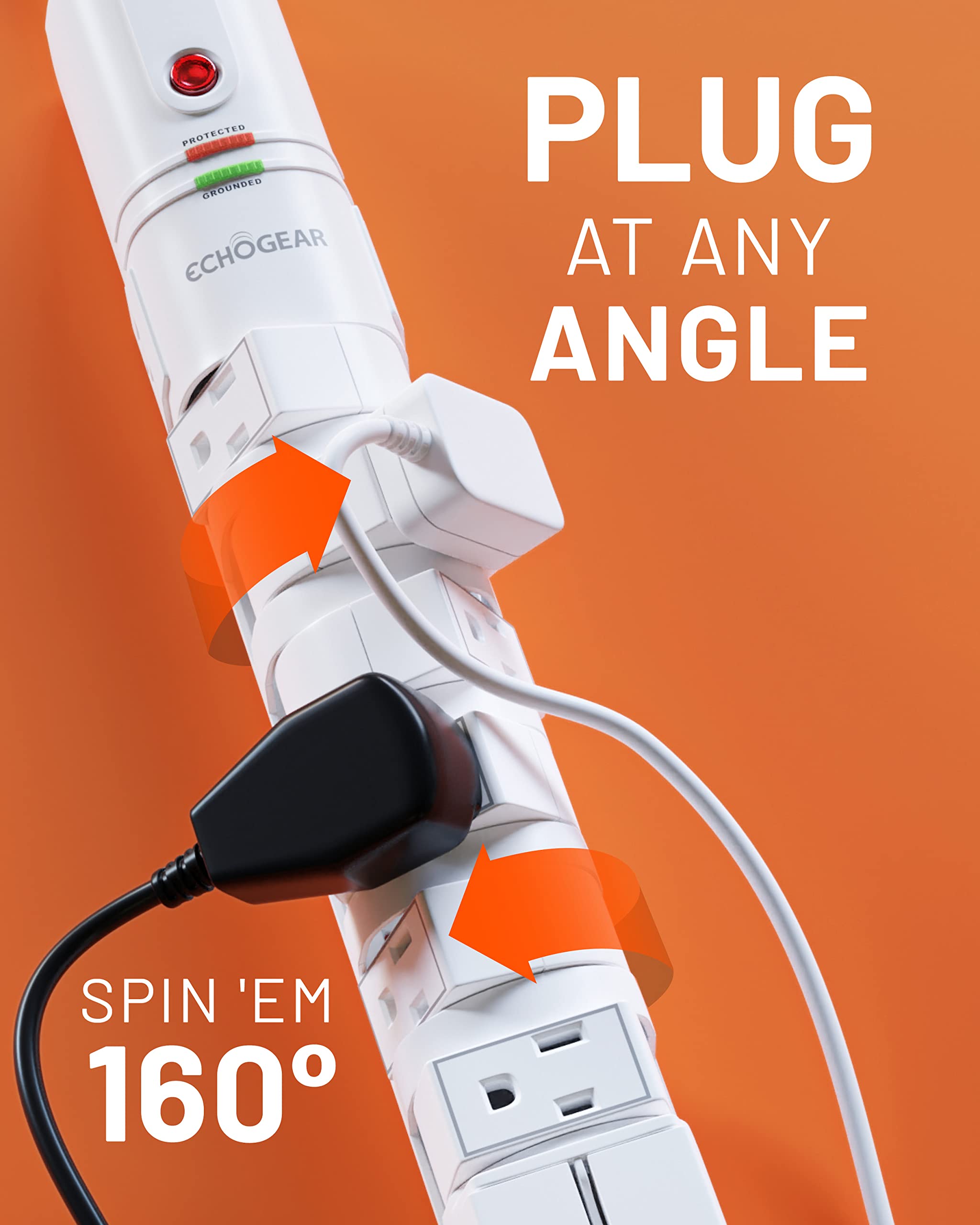 Mua ECHOGEAR VoltSpin Surge Protector Power Strip with Rotating Outlets ...