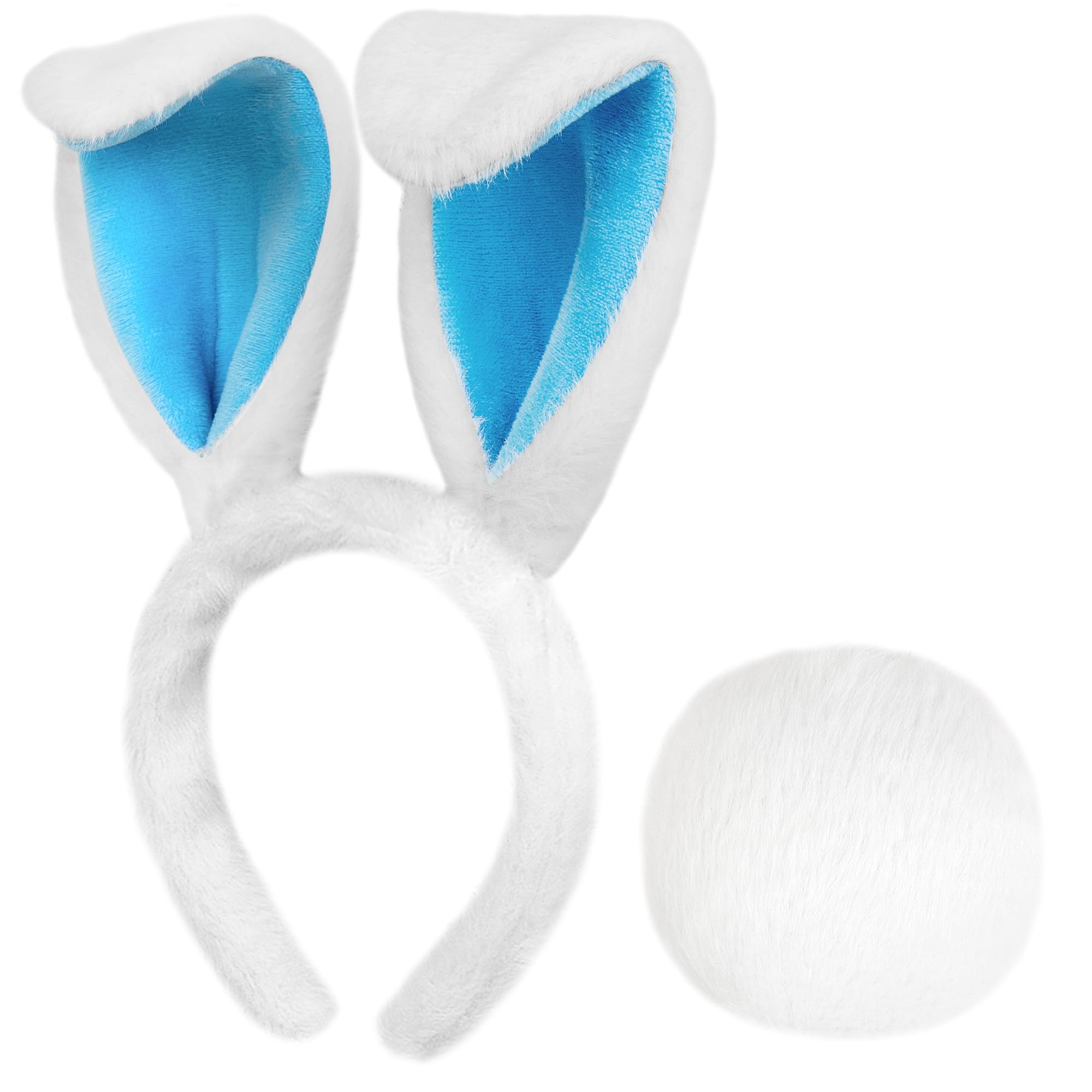 Mua Bunny Ears Headband and Tail Set, White Bunny Ears Plush Rabbit ...