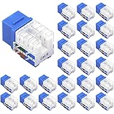 Amazon.com: VCELINK Cat6 RJ45 Keystone Jacks Slim Profile 25-Pack, 180-Degree Ethernet Wall Jack ...