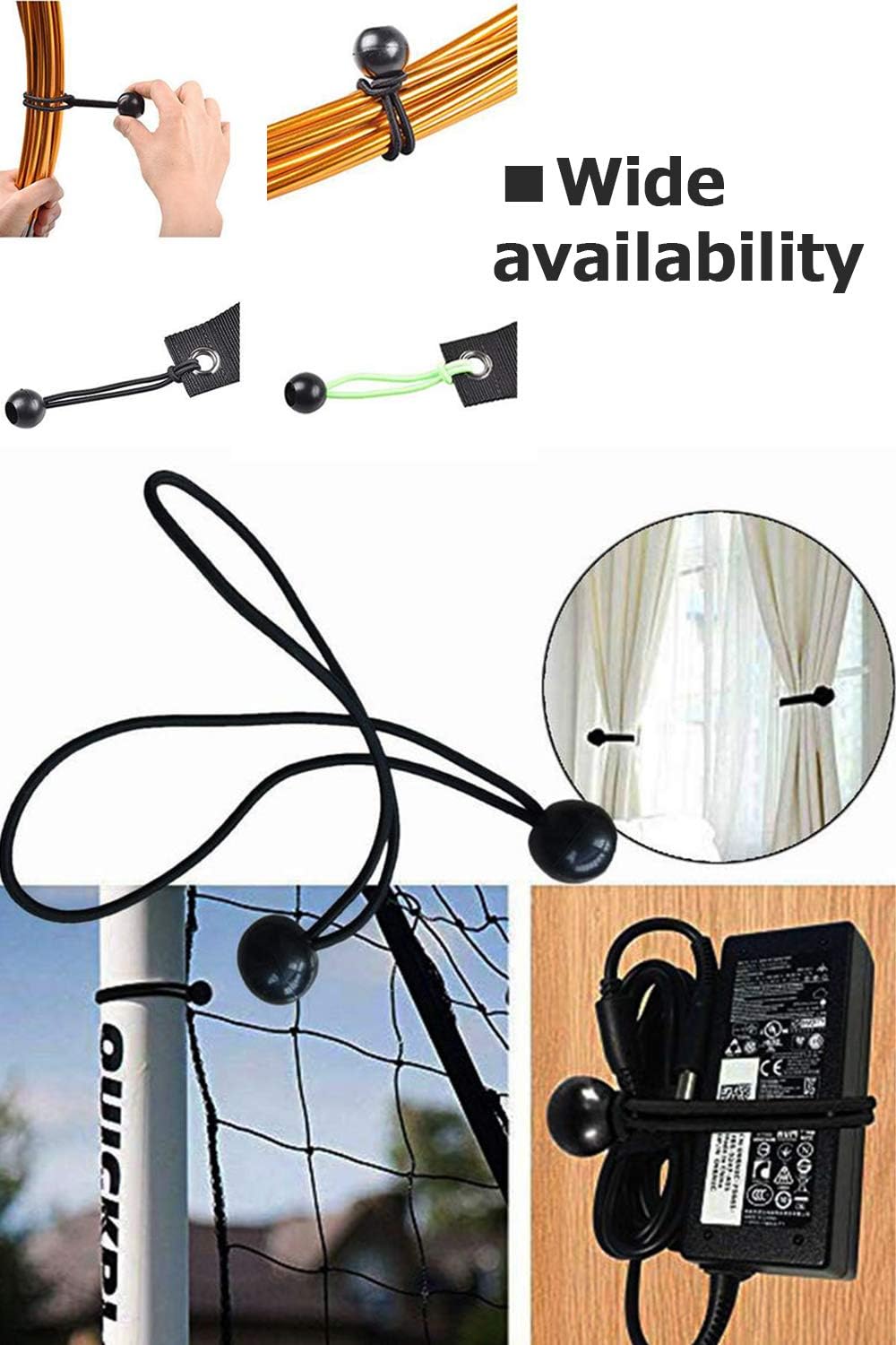 OMUKY 10Pcs Bungee Cords Ball Heavy Duty Elastic Rope Ties Tarpaulin ...