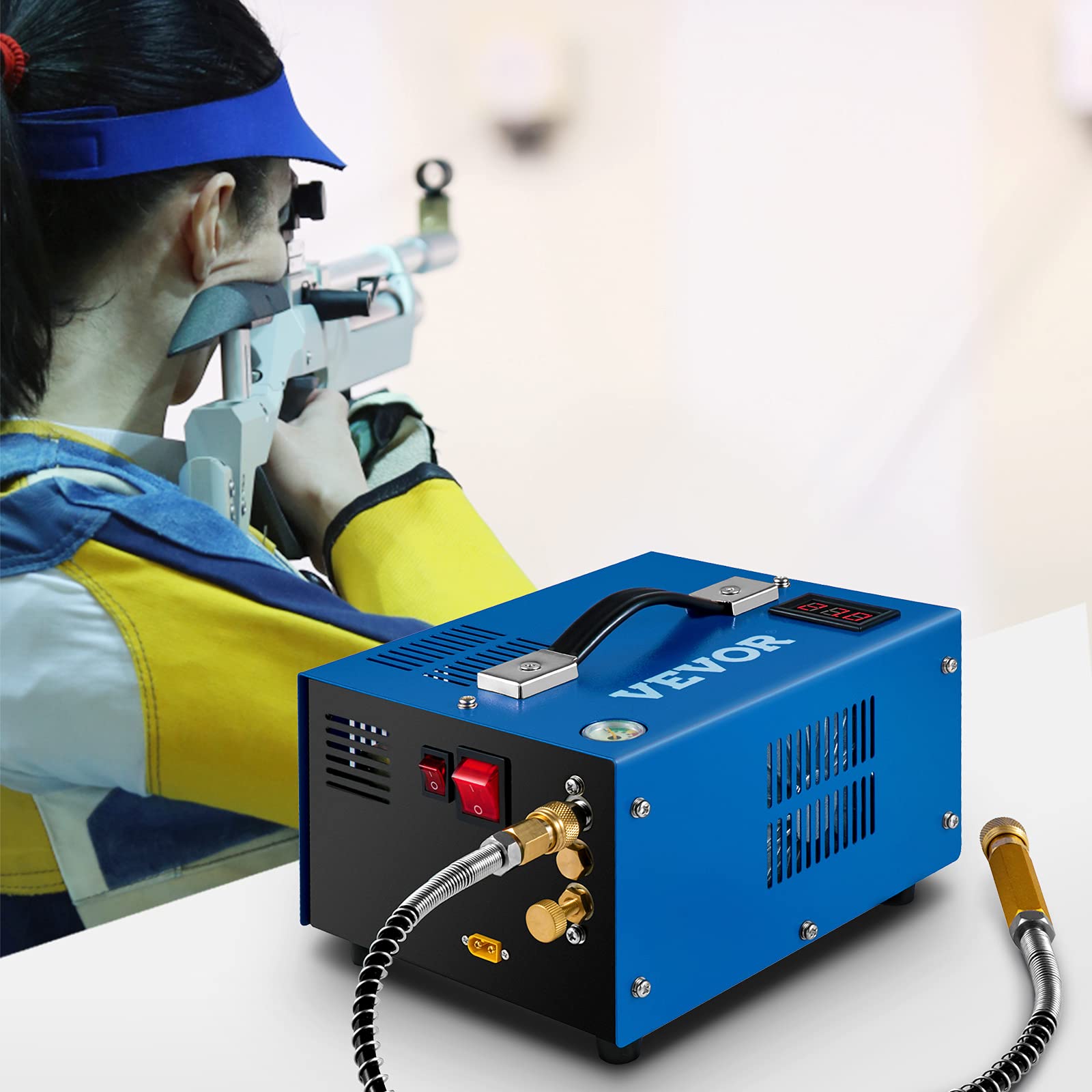 VEVOR PCP Air Compressor, 4500PSI Portable PCP Compressor, 12V DC/110V ...