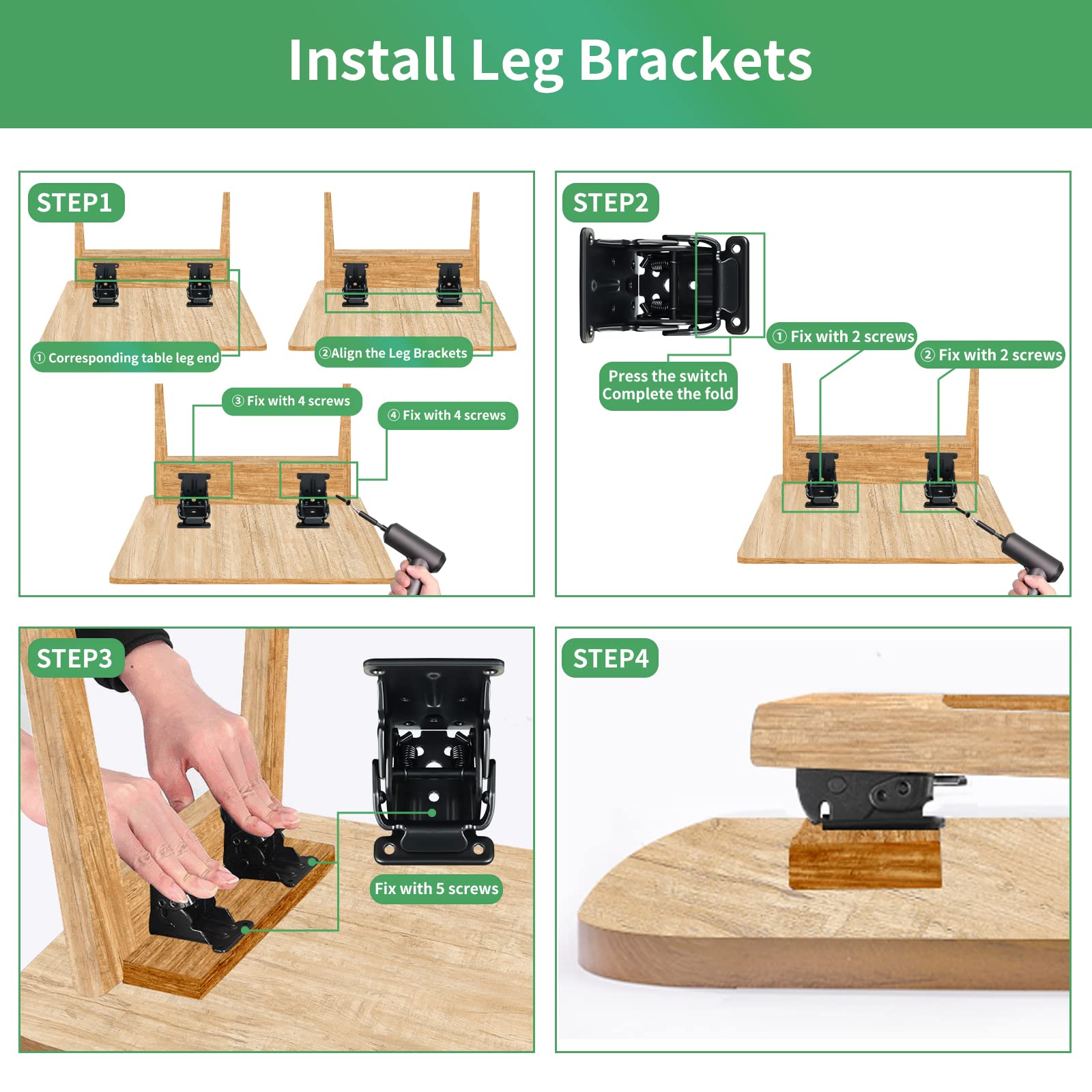 Mua Folding Table Legs Brackets 4 PCS,90 Degree Heavy Duty Locking ...
