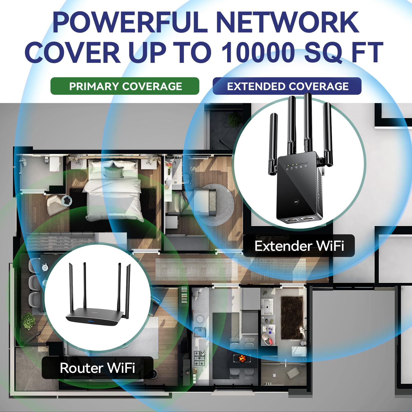 Mua 2024 WiFi Extender Signal Booster - up to 9956 sq.ft Coverage ...
