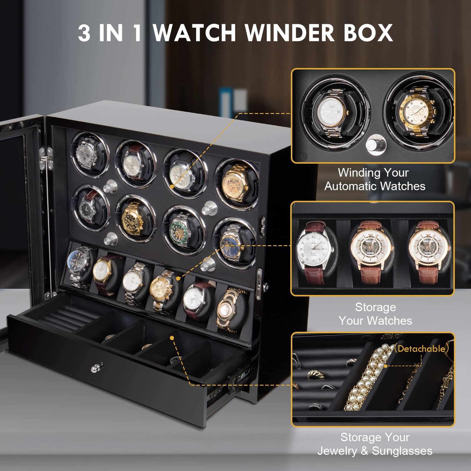 Mua DUKWIN Watch Winder for 8 Automatic Watches,Lockable Watch Winders ...