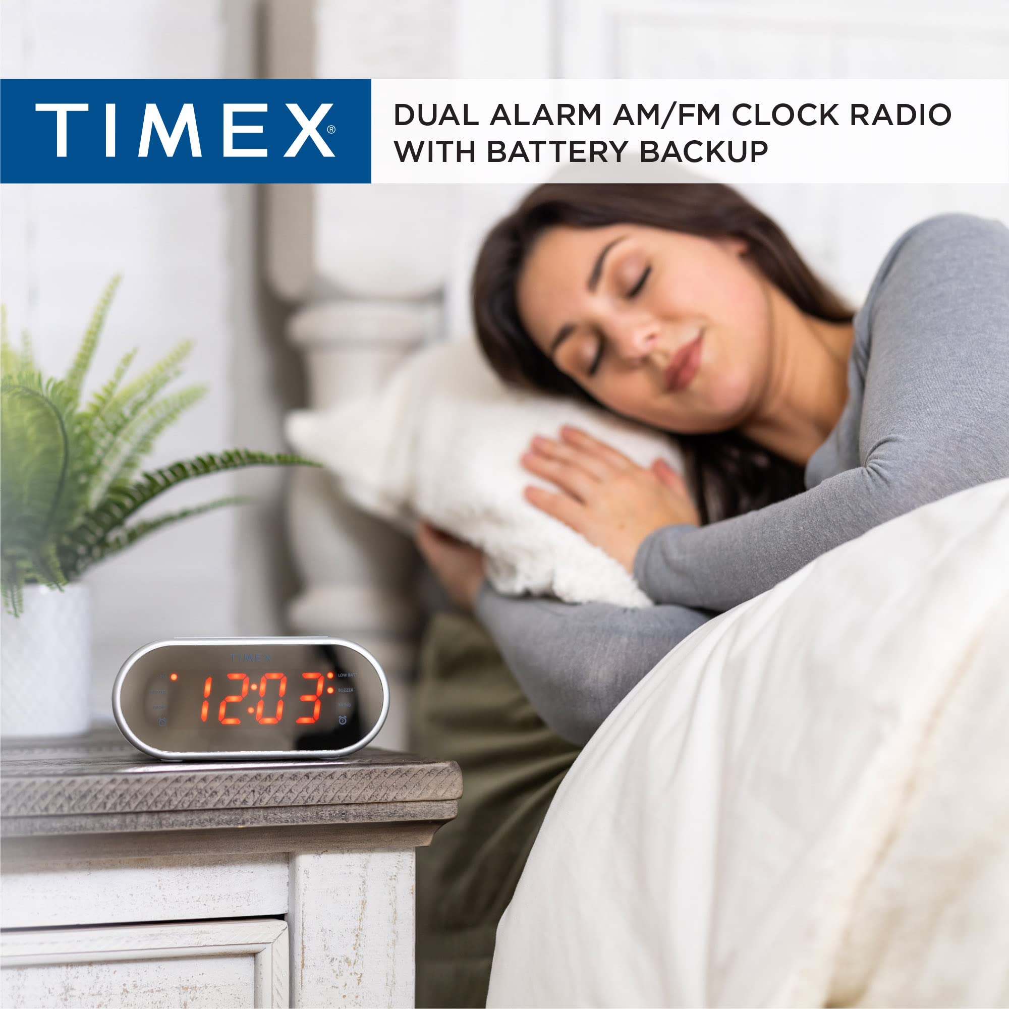 Mua Timex Alarm Clock With AM/FM Radio And 20 Station Presets, Digital ...