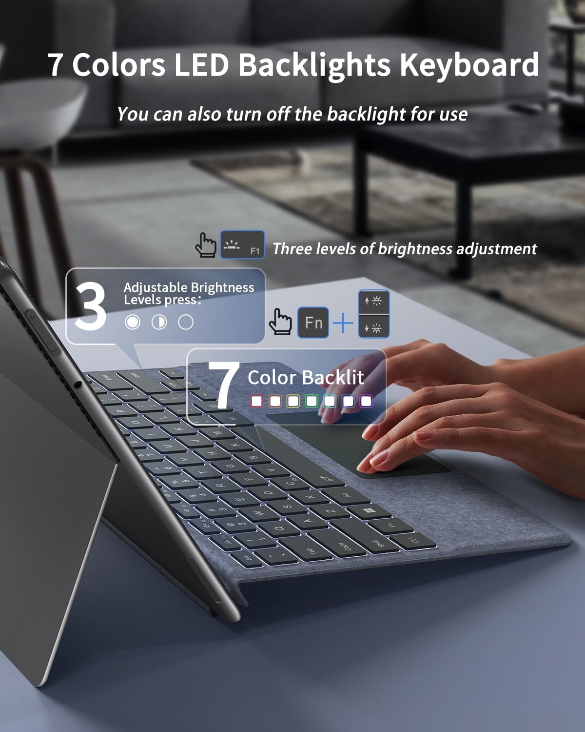 Mua Surface Pro Keyboard Blue, Bluetooth Magnetic Ultra-Slim Portable ...