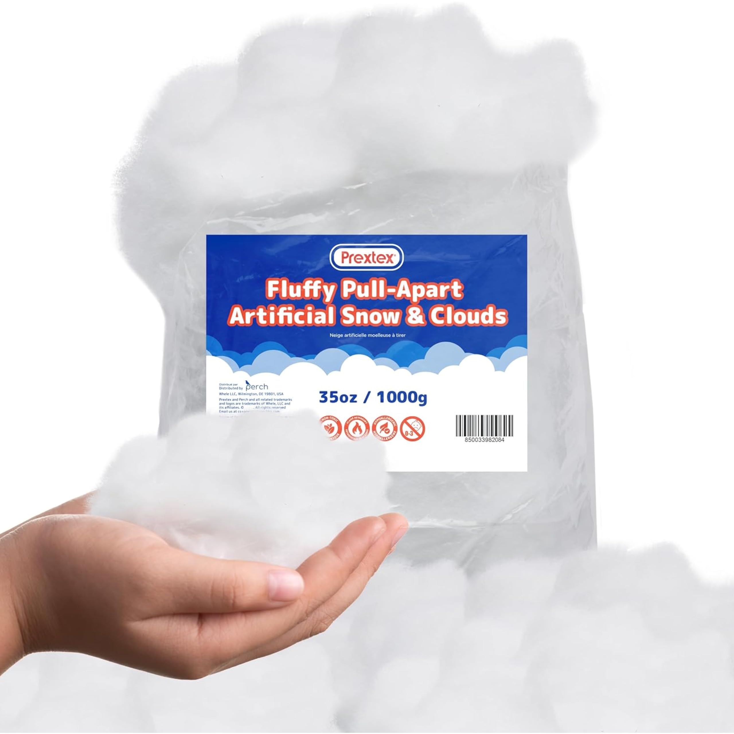 PREXTEX Pull-Apart Artificial Snow, 1000g/35oz - Fake Snow Decoration ...
