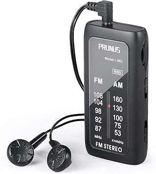 PRUNUS J-982 Portable Pocket Radio AM FM with Headphones, Mini ...