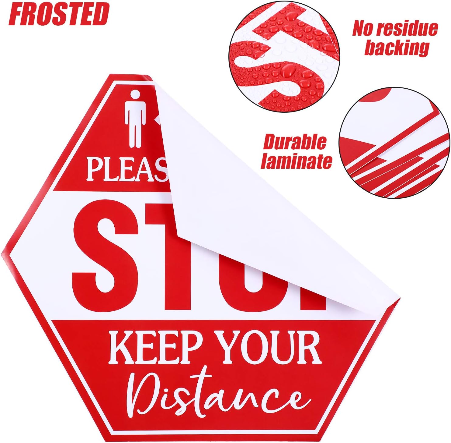 15 Pieces Social Distancing Floor Stickers 11 Inch, Please Wait Here ...