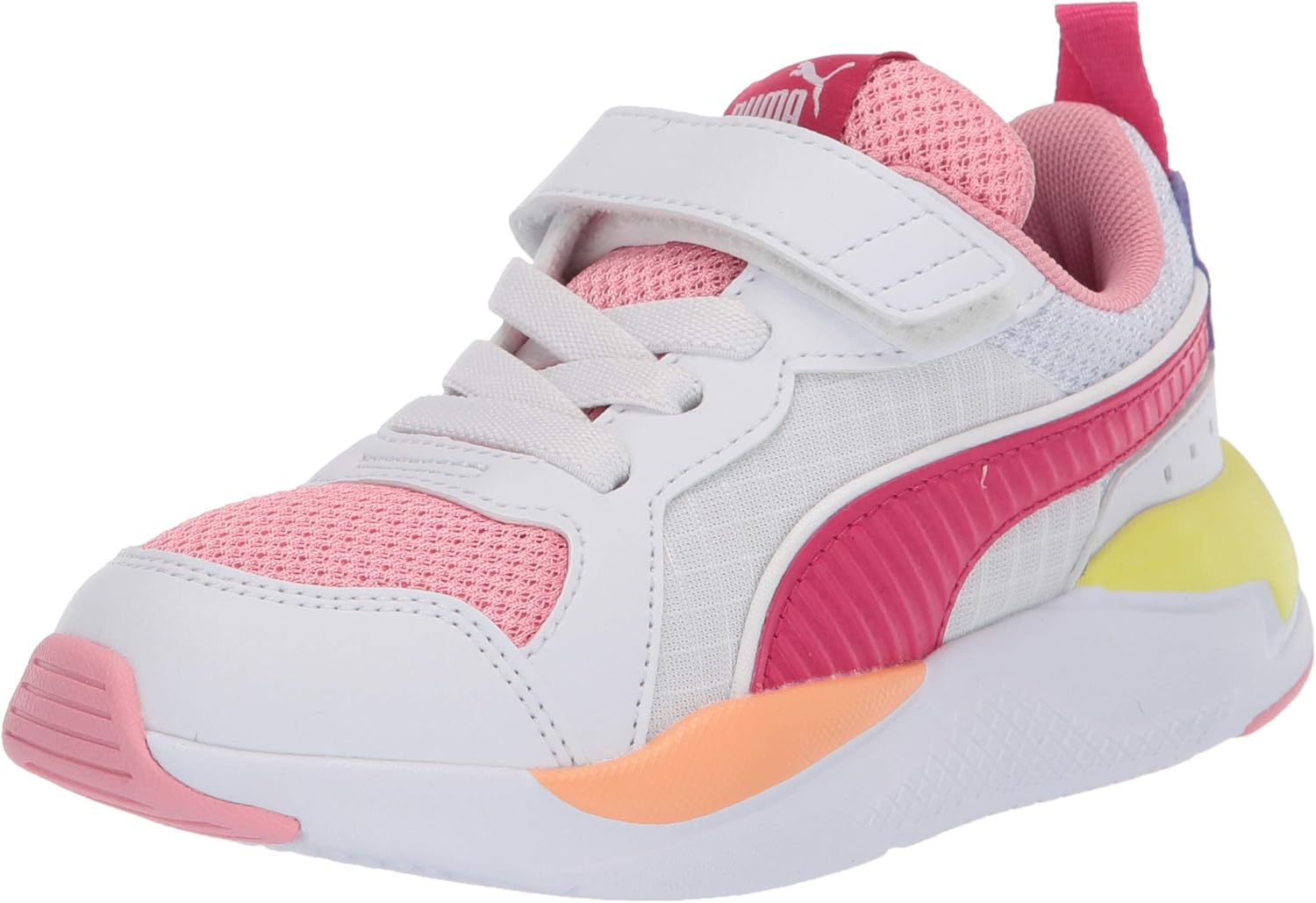 PUMA Tênis infantil de velcro com raio-X, Puma Whitebright Rose-peony ...