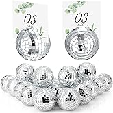 Amazon.com: Whaline 60Pcs 2 Inch Disco Ball Table Number Holders Place ...