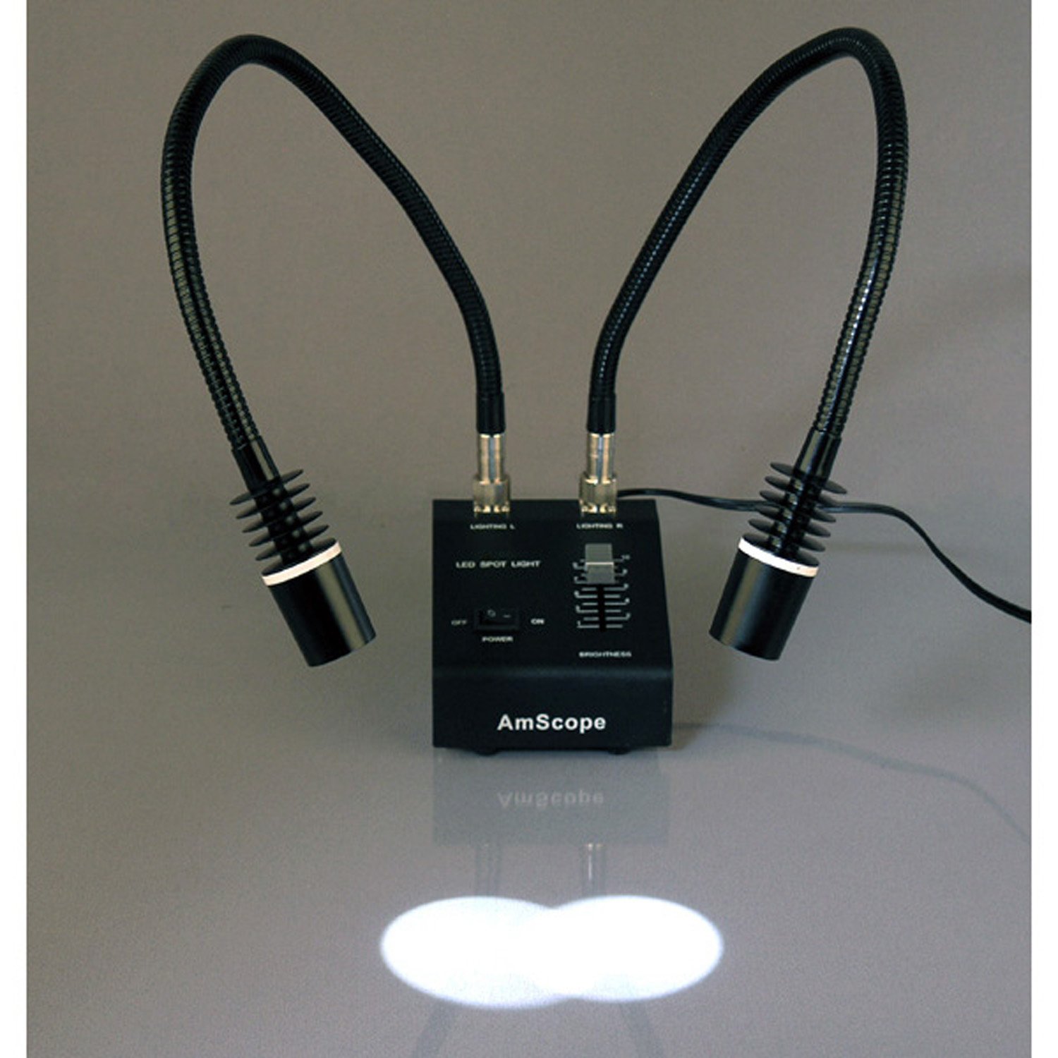 AmScope LED-6W Powerful 6 Watt LED Dual Gooseneck Lights Illuminator ...