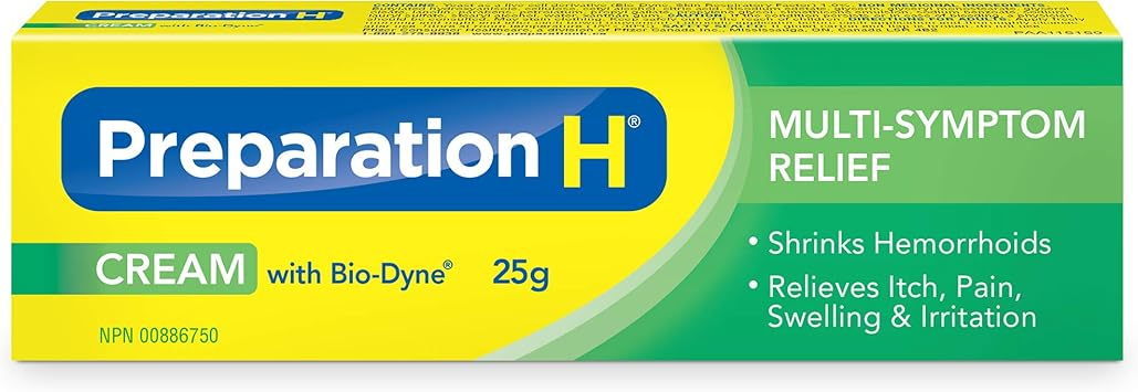 Preparation H® Cream(25g) with Bio-Dyne, Hemorrhoid Multi-Symptom Pain ...
