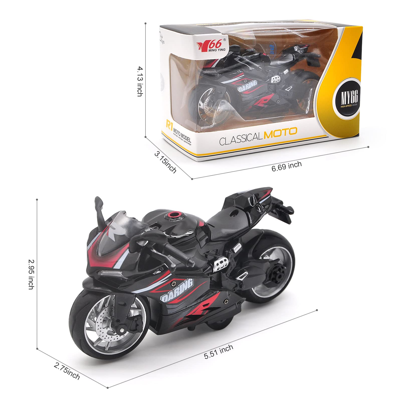 Mua Toy Motorcycle,Pull Back Motorcycle Toy with Sounds and Lights ,1: ...