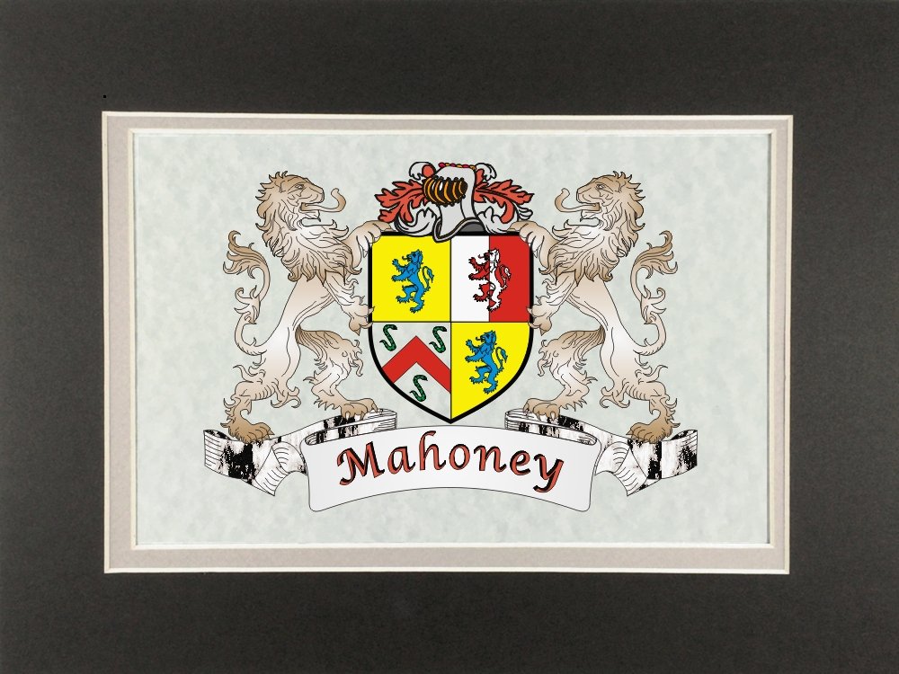 Amazon.com : Mahoney Irish Coat of Arms Print - Frameable 9" x 12 ...