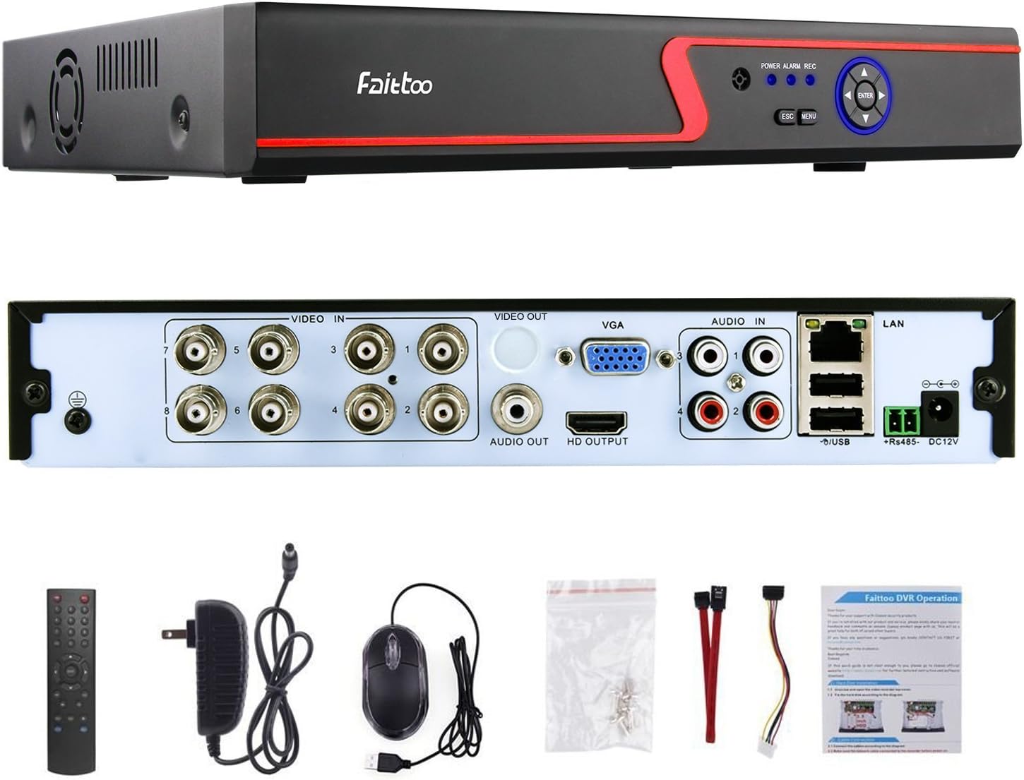 Amazon.com : Faittoo H.264 8CH 1080N AHD DVR Hybrid AHD+HVR+TVI+CVI+NVR ...