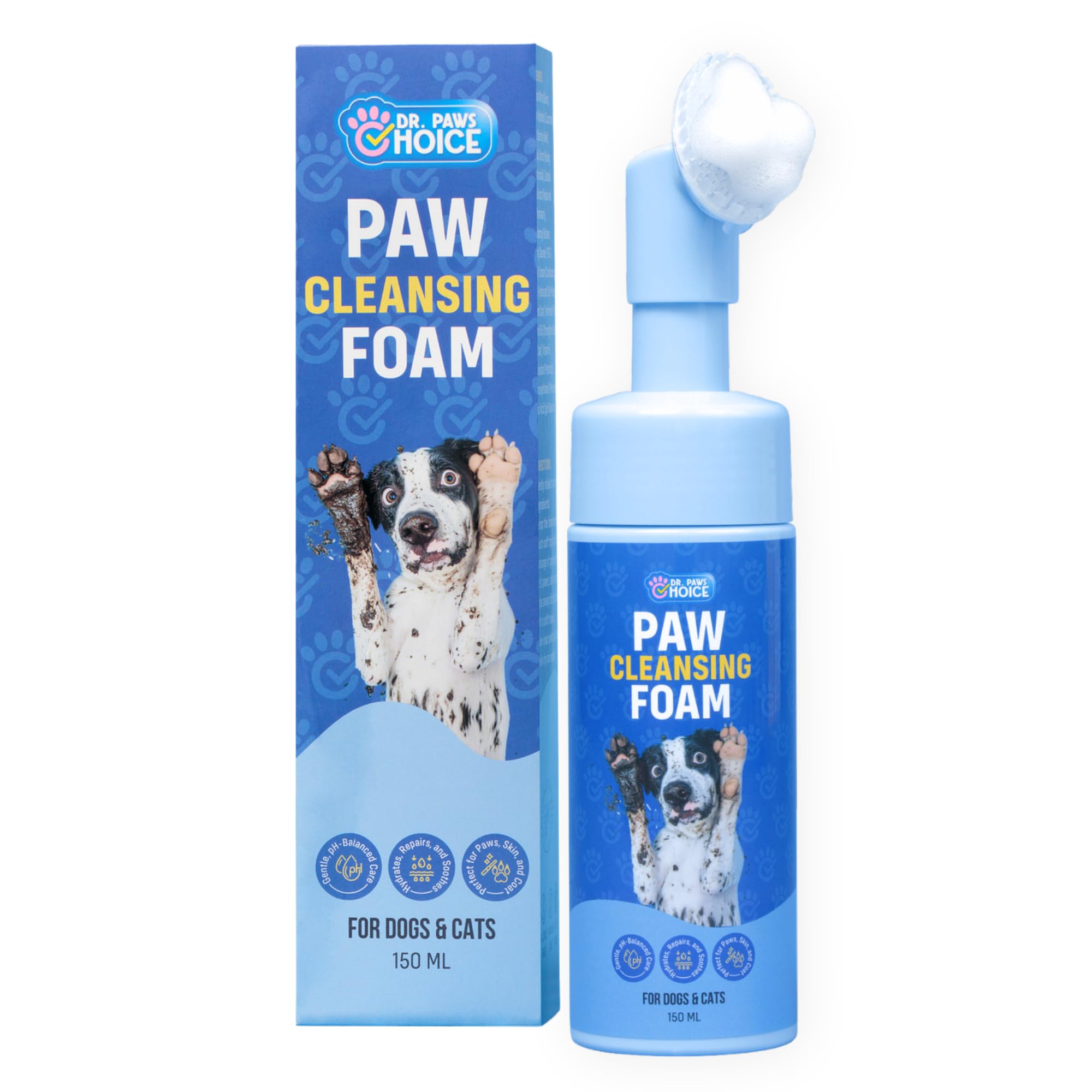 Dr. Paws Foaming Dog Paw Cleaner, Non-Toxic, pH-Balanced, Lick-Safe Paw ...