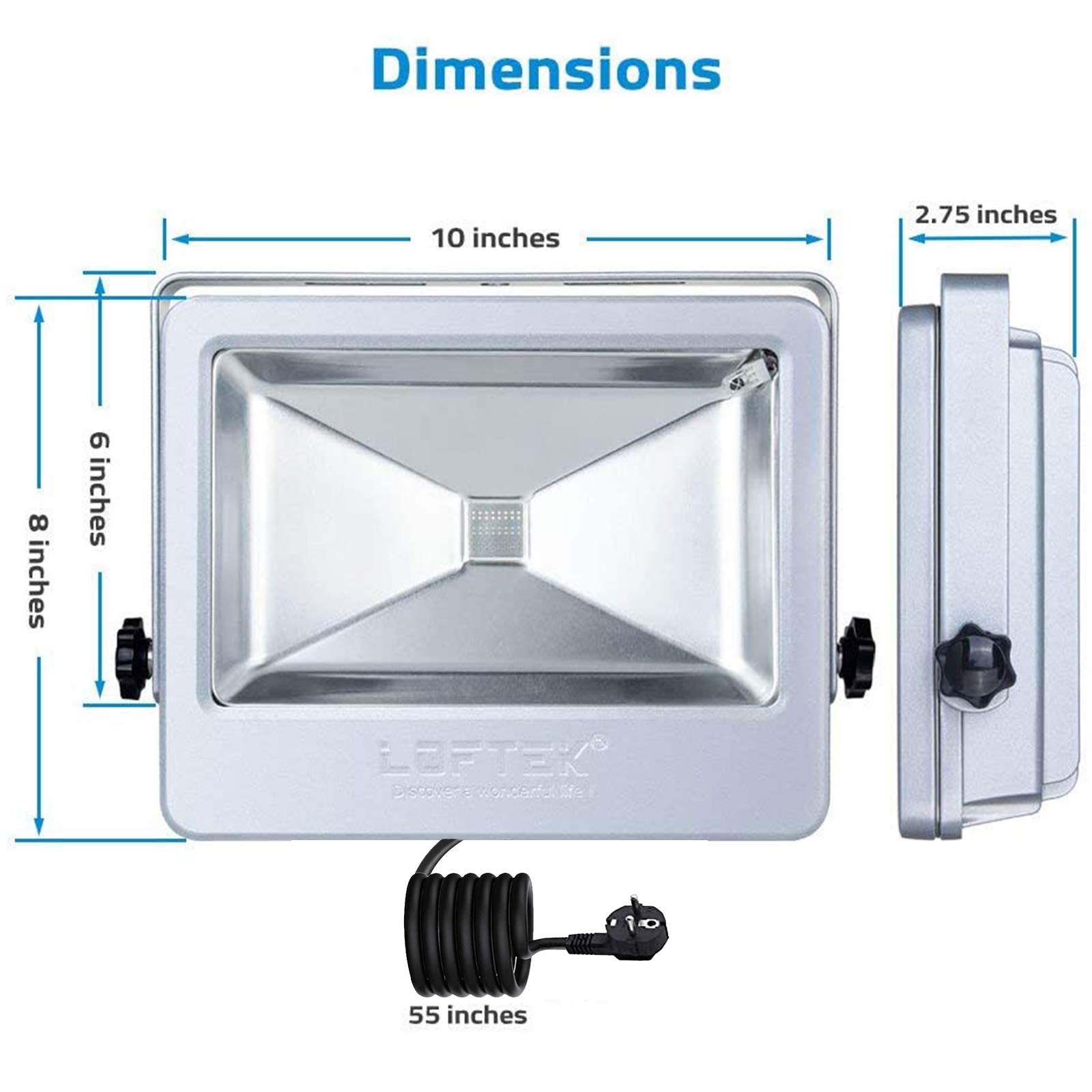 LOFTEK 50W LED Flood Light, RGB Timing Security Floodlight, Outdoor ...