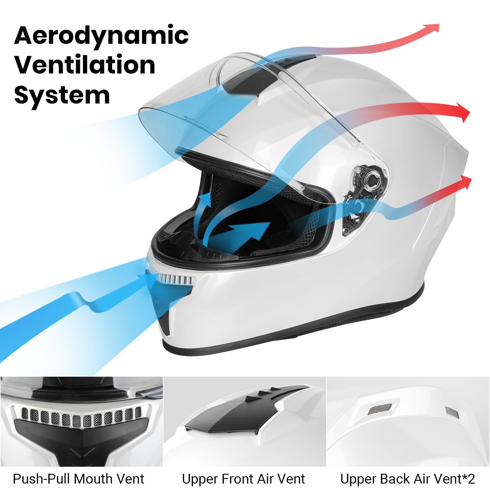 Mua Favoto Motorcycle Full Face Helmet DOT Approved, Lightweight ABS ...