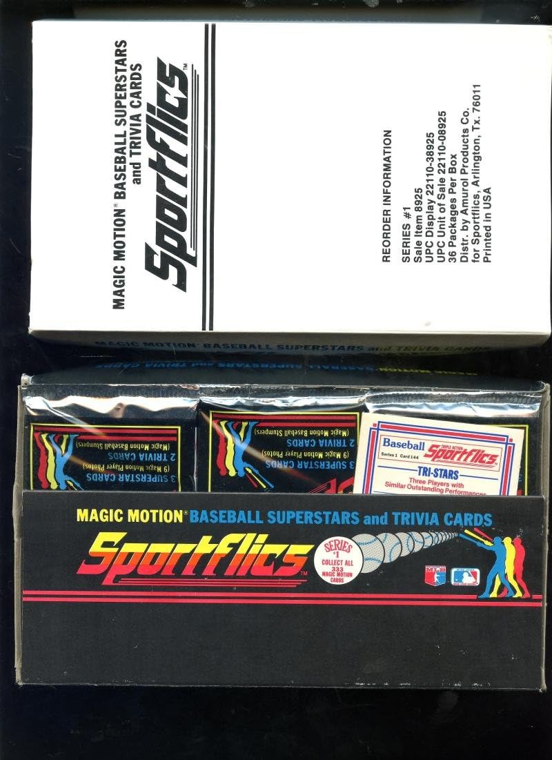 1986 Sportflics Baseball Wax Pack Box Magic Motion Card Set Sport Flics ...