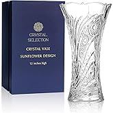 Amazon.com: CS Crystal Vase 12-inch high, Rhombus Design, for Flowers ...