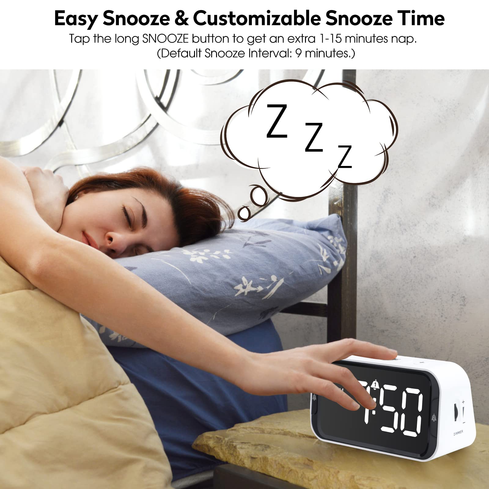 Mua AIMILAR LED Digital Alarm Clock for Bedroom Dual Alarm Clocks with ...