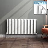 iBathUK 600 x 420 mm Modern Horizontal Column Radiator Anthracite Oval ...