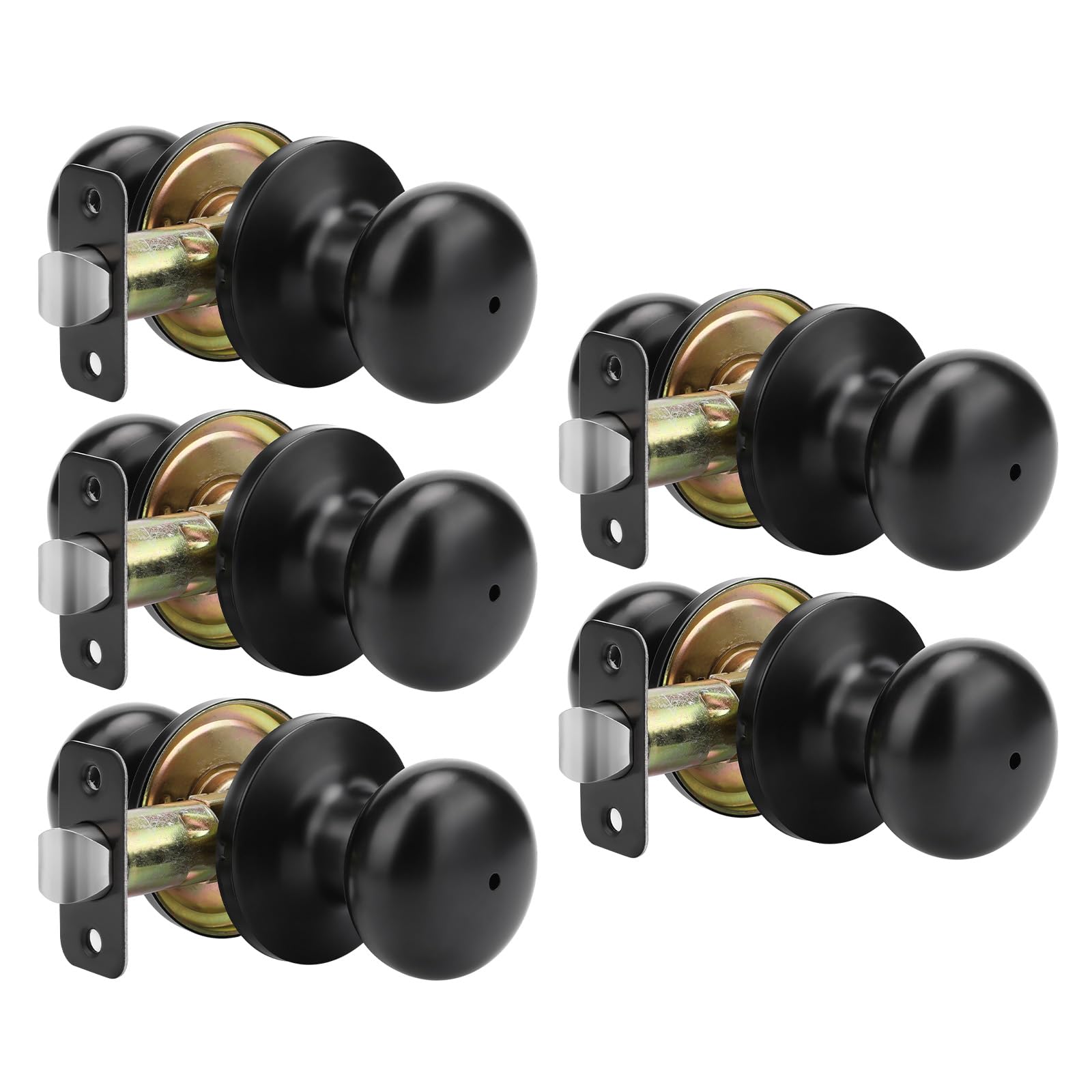 goldenwarm Black Interior Door Knobs, Matte Black Bedroom Door Knob, Door Knobs Interior Bulk ...