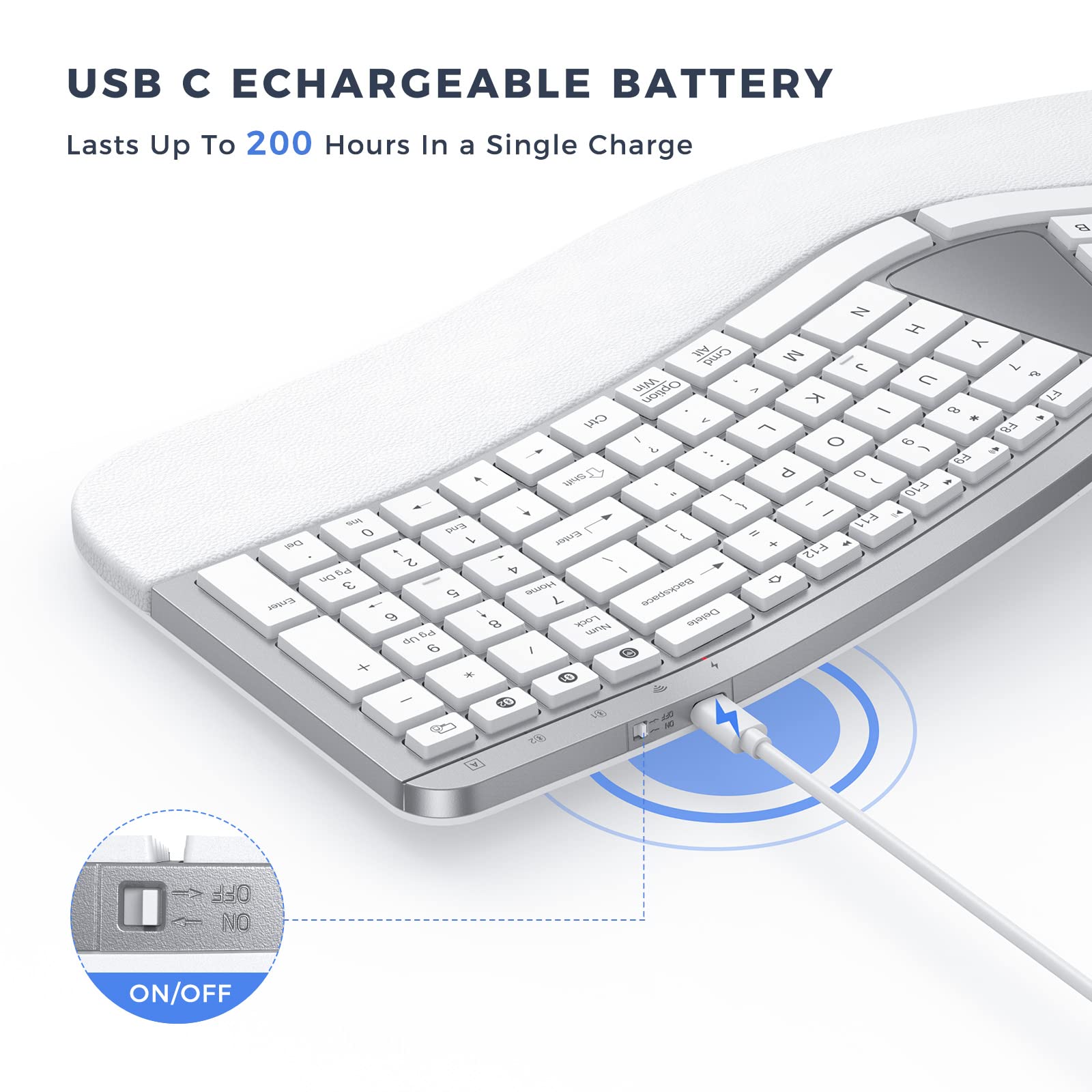 Mua PEIOUS Ergonomic Keyboard, Bluetooth Keyboard Multi-Device ...