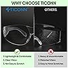 TICONN 24 Clear Safety Glasses for Men, Safety Goggles with Scratch ...