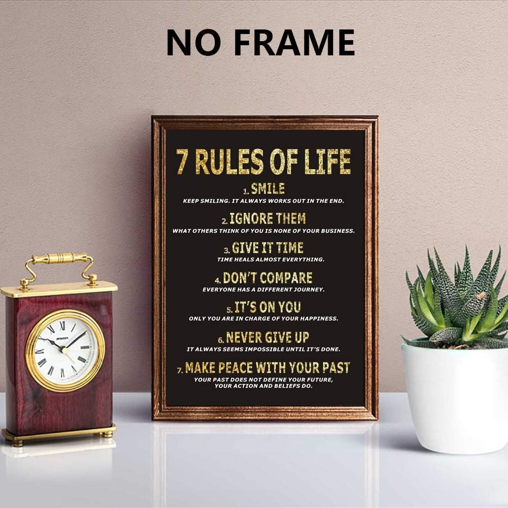 7 Rules Of Life Inspirational Poster To Motivate Room Decoration Wall ...