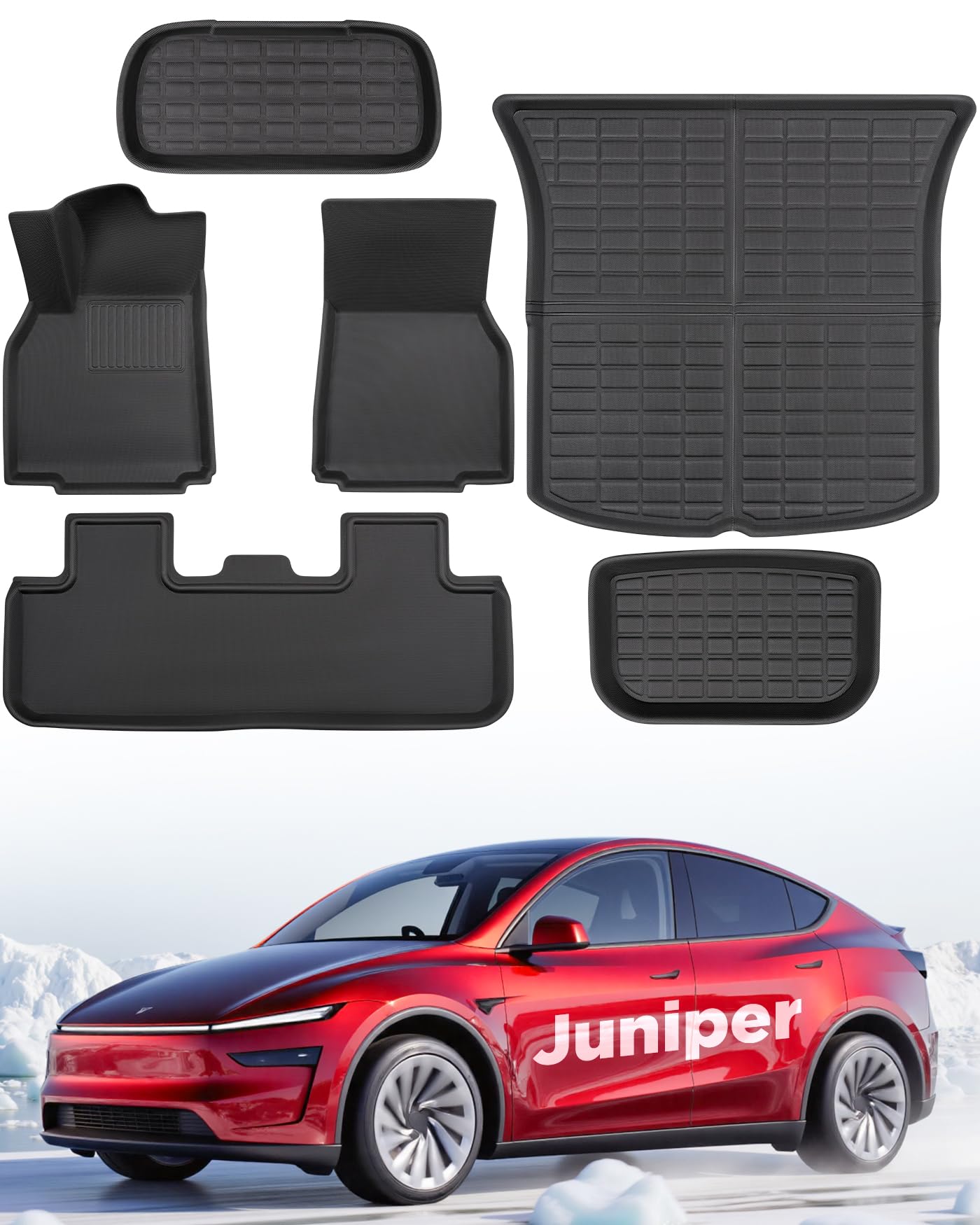 TAPTES New Model Y Juniper Floor Mats 2025 2026 | All-Weather Car Full ...