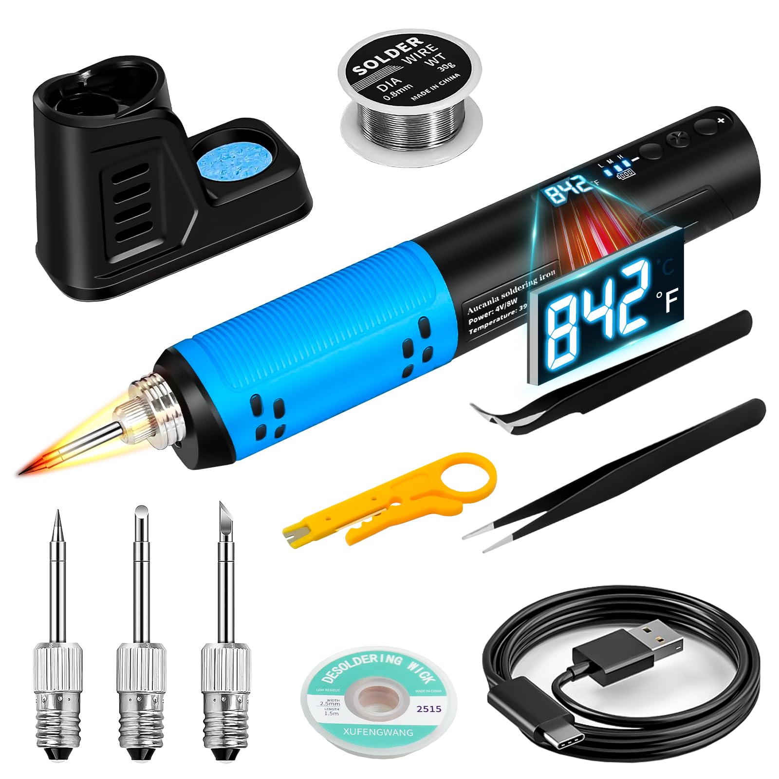 YesRight Soldering Iron Kit, Portable Soldering Gun with LED Digital ...