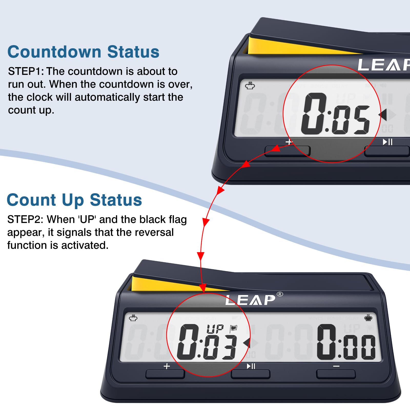 Mua JIESENG Chess Clock Advanced Digital Chess Timer Count Up Down with Bonus Delay and Alarm ...