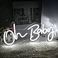 Amazon.com : Neon Light Oh Baby White Neon Sign for Wall Decor Neon ...